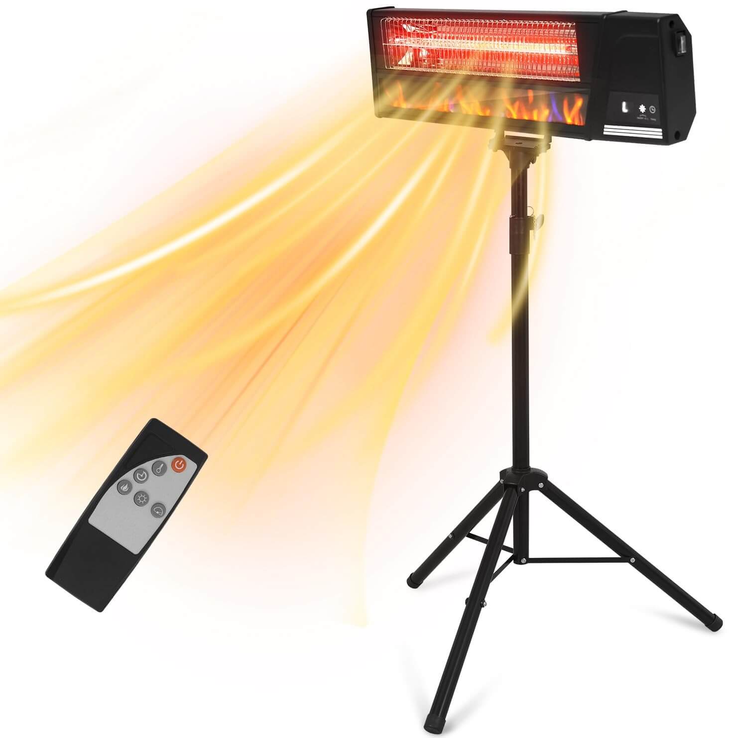 Indoor Outdoor 2-in-1 Wall Mounted & Standing Infrared Heater GH002 Fo