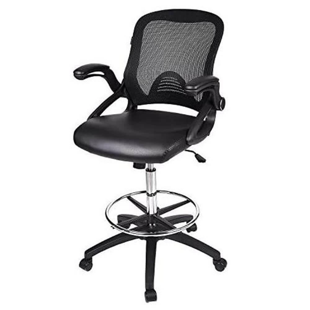 Office Drafting Chair with Flip-up Armrests Black OC101