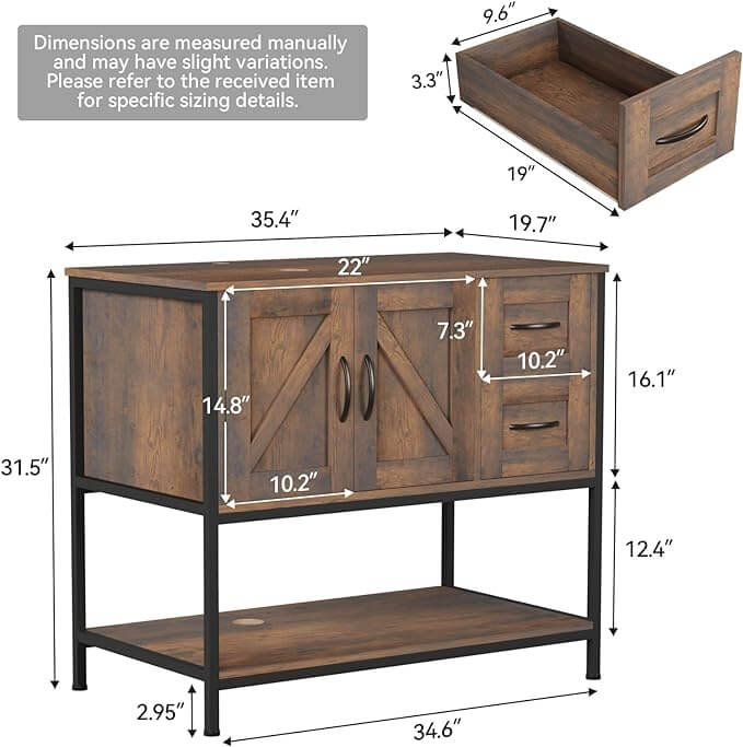 36" Classic Dark Brown Bathroom Vanity-BA049