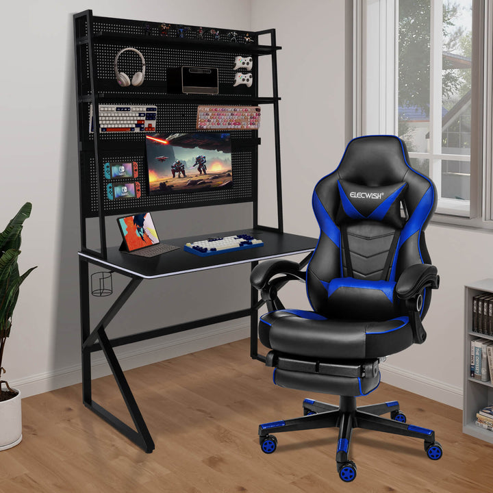 Elecwish Glass RGB Gaming Desk S-001- Elevate Your Gaming Setup