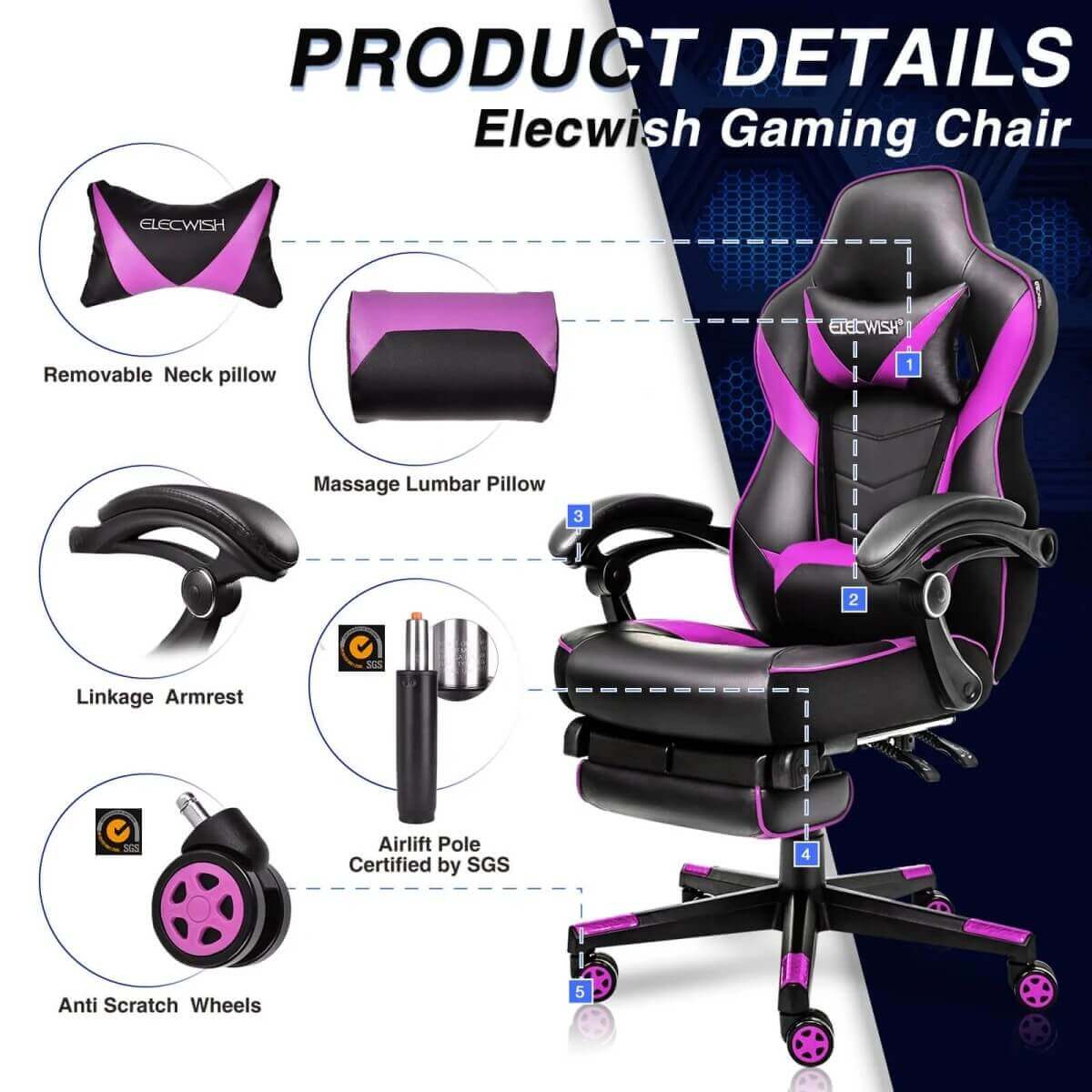 Elevate Your Gaming Setup: Premium Elecwish Gaming Desk and Chair Combo