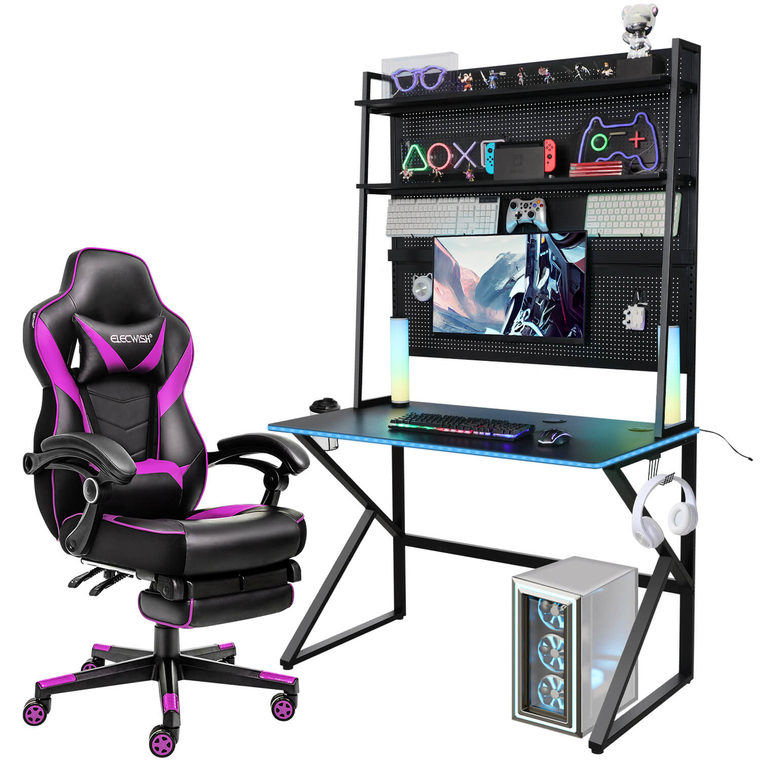 Elevate Your Gaming Setup Premium Elecwish Gaming Desk and Chair Combo