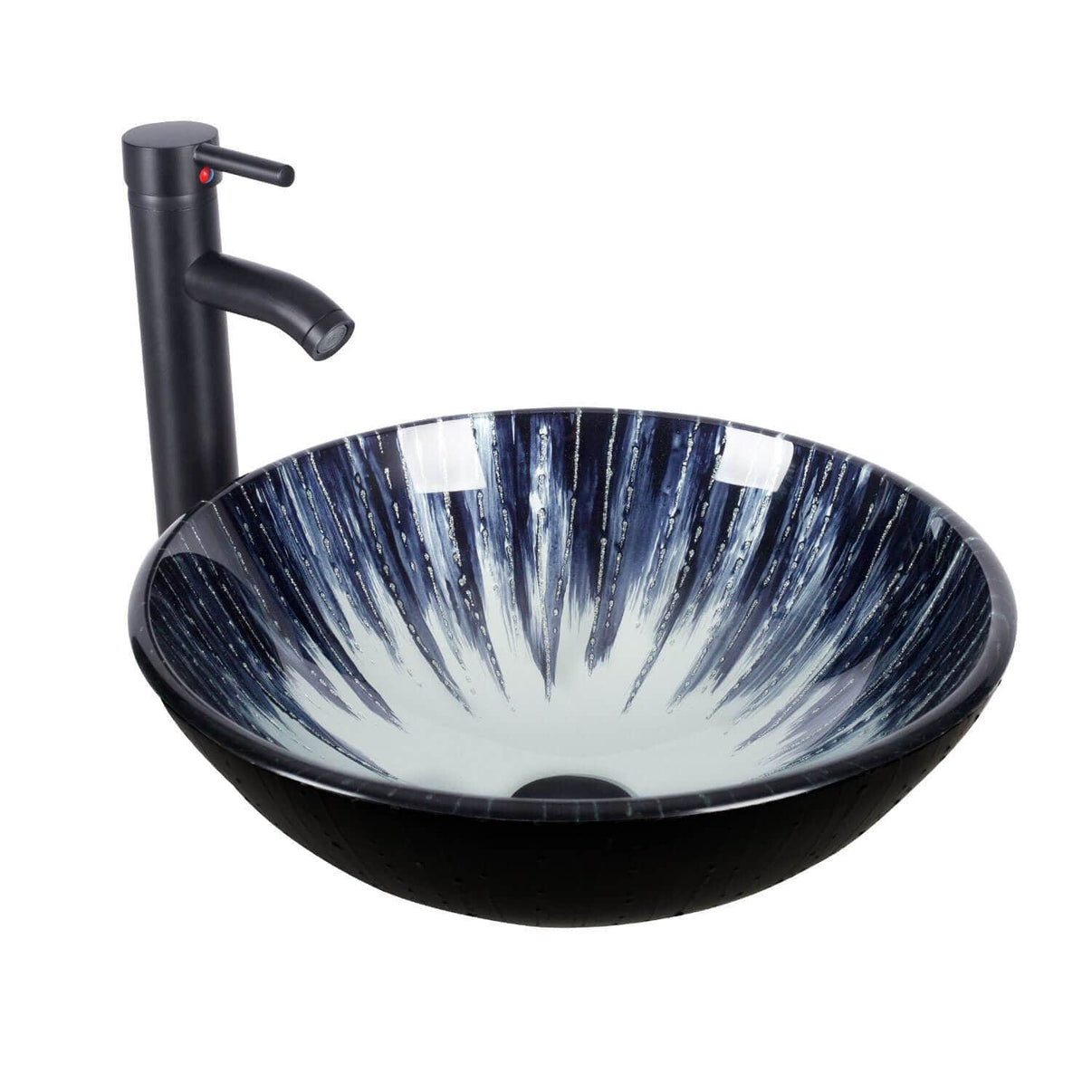 Artistic Bathroom Vessel | Blue Tempered Glass | Elecwish.com